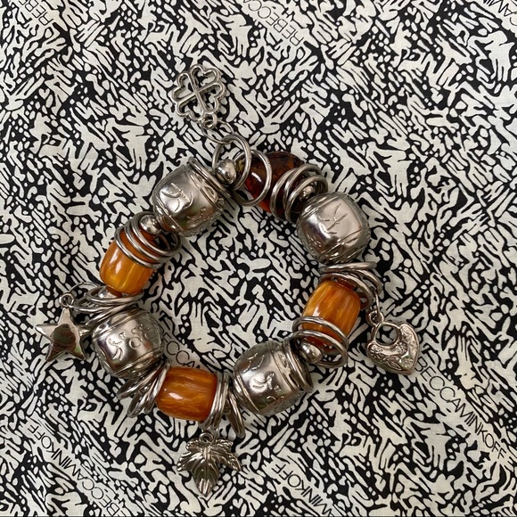 Vintage | Jewelry | Amber Charm Asian Bracelet | Poshmark
